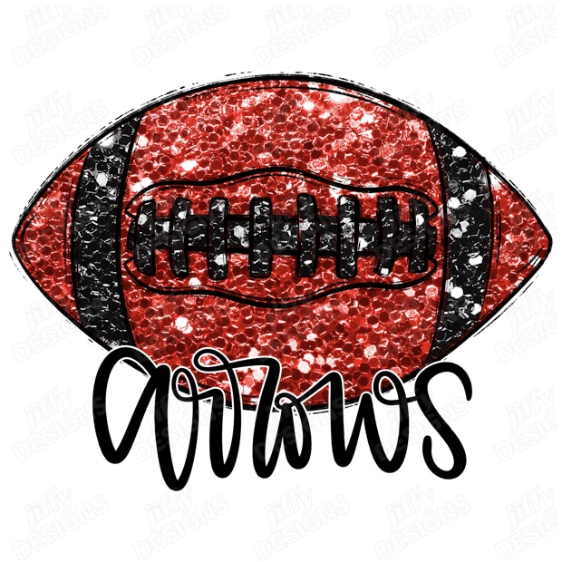 'Arrows' Glittering Football Emblem with Cursive Script | Jiffy Designs