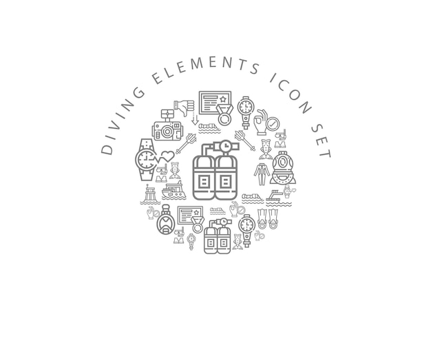 Diverse Collection of Iconic Diving Elements for Versatile Design Needs ...