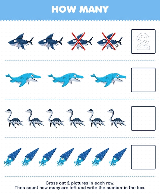 Counting Sharks, Whales, and Sea Creatures in Vibrant Illustration ...