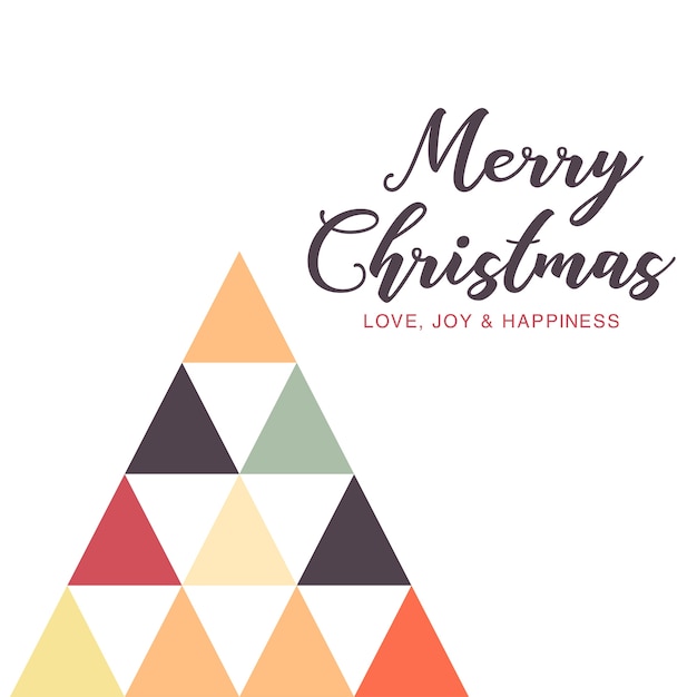 Geometric Triangle Christmas Tree with Merry Christmas Text | Jiffy Designs