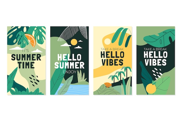 Vibrant Summer-Themed Illustration Collection with Upbeat Messaging ...