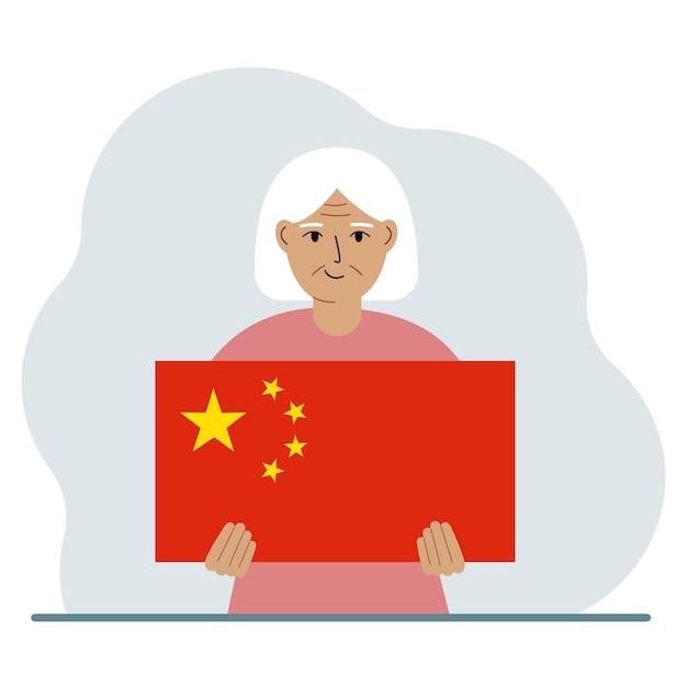 Proud Chinese Citizen Holding National Flag | Jiffy Designs