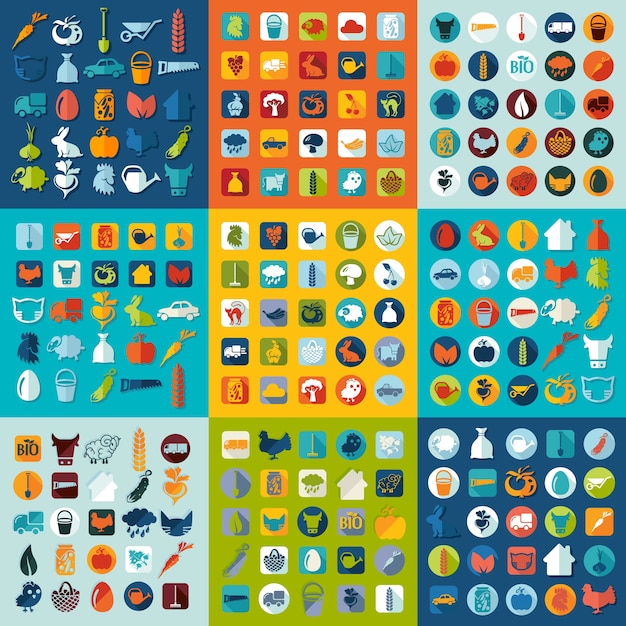 Vibrant Collection of Diverse Icons and Graphic Elements | Jiffy Designs