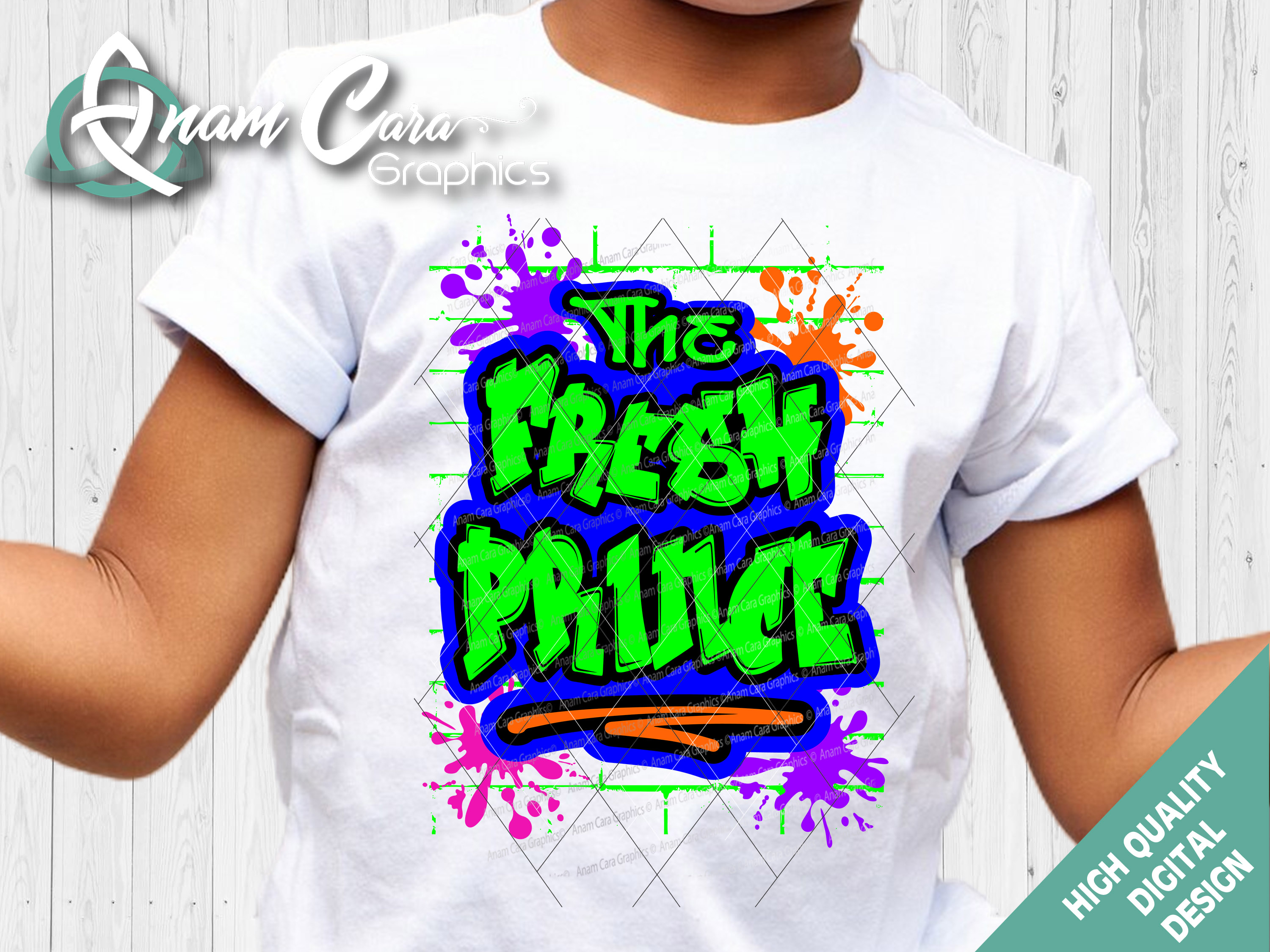 'The Fresh Prince' Graffiti-Style Text with Vibrant Paint Splatter ...