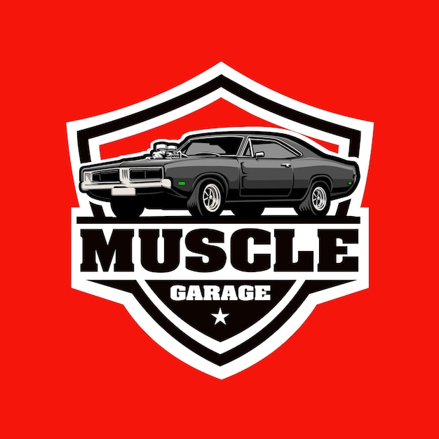 Vintage Muscle Car Emblem for Garage and Auto Shop | Jiffy Designs
