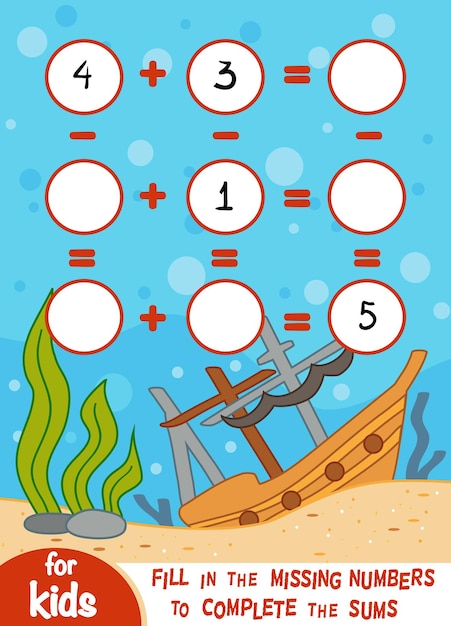 Underwater Math Adventure: Fill in the Blanks to Solve the Sums | Jiffy ...