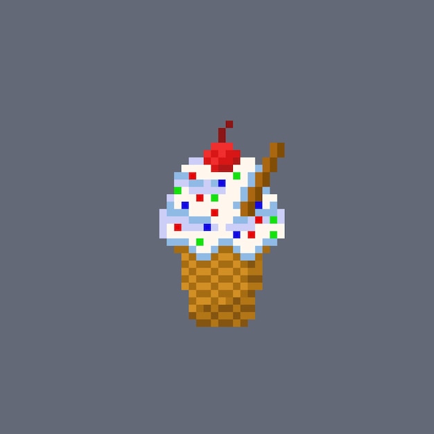 Delightful Pixel Ice Cream Cone with Sprinkles | Jiffy Designs