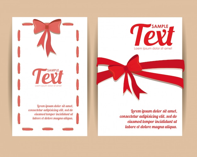 Elegant Red Ribbon Borders with Sample Text Placeholders | Jiffy Designs