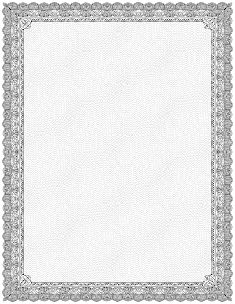 Intricate Gray Floral Border on White Background | Jiffy Designs
