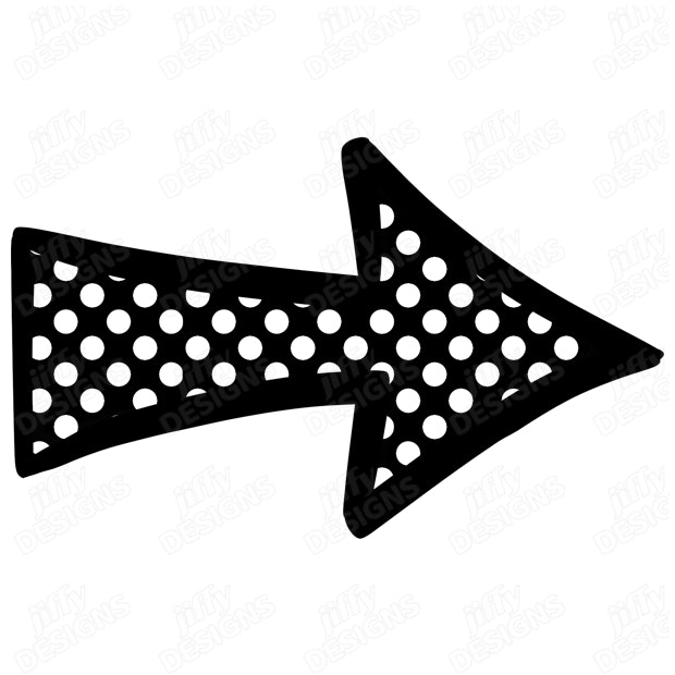 Polka Dot Arrow Graphic with Bold Black Silhouette and Playful Pattern ...