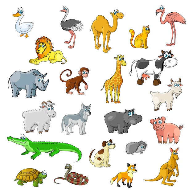 Colorful Assortment of Cartoon Animal Illustrations | Jiffy Designs