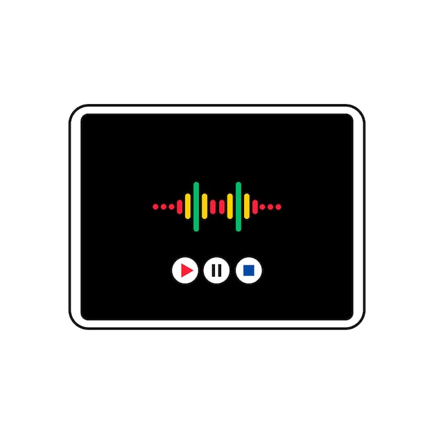 Vibrant Audio Visualizer with Play, Pause, and Volume Icons | Jiffy Designs