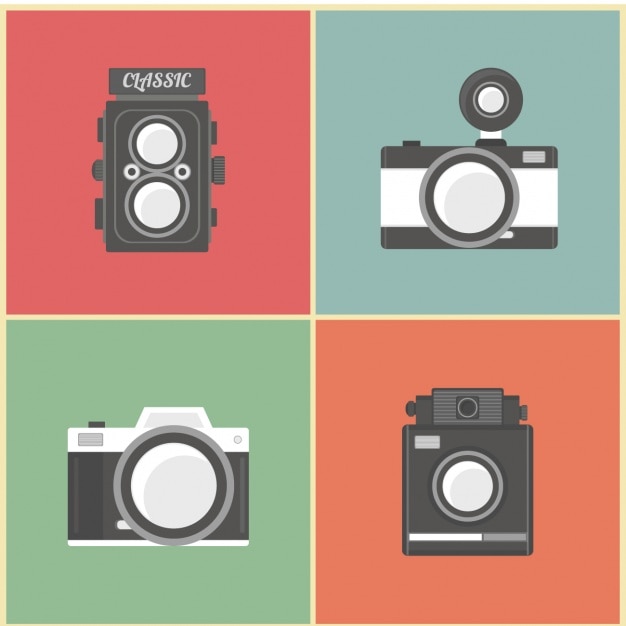 Retro Camera Icons in Vibrant Pastel Color Palette | Jiffy Designs