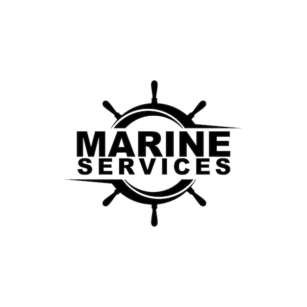 Captivating Marine Services Logo with Nautical Wheel | Jiffy Designs