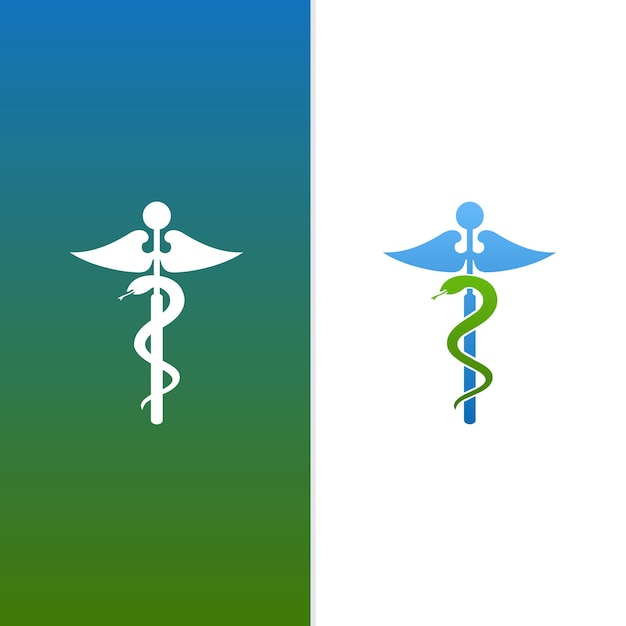 Vibrant Medical Caduceus Symbols on Gradient Backgrounds | Jiffy Designs