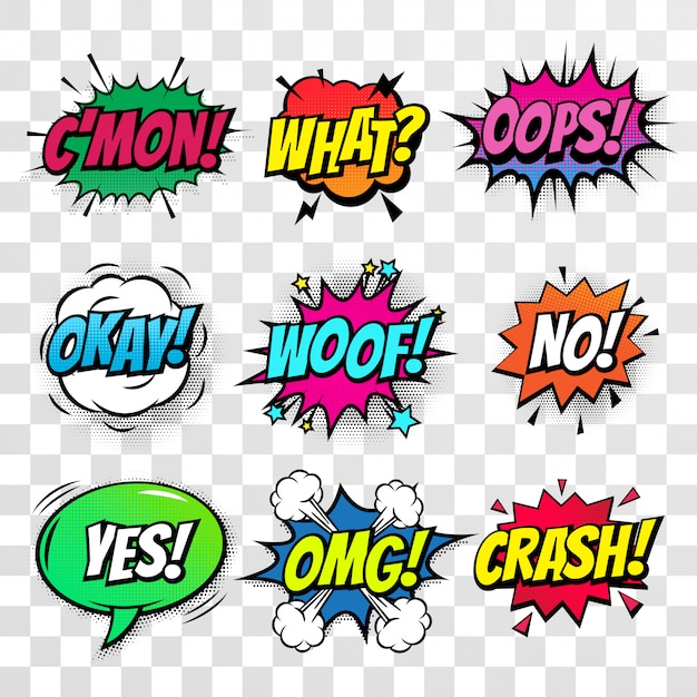 Vibrant Comic Book Exclamations and Expressions | Jiffy Designs
