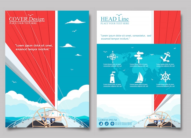 Vibrant Nautical Cover Design with Iconic Symbols | Jiffy Designs