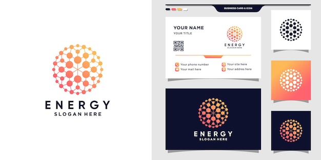 Vibrant Hexagonal Energy Logo and Branding Elements | Jiffy Designs