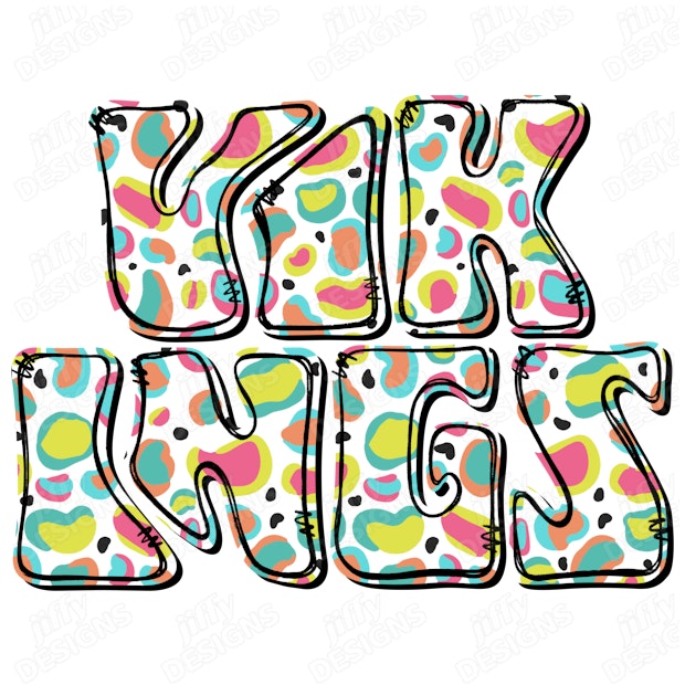 'Vuk Ings' Bubble Letter Design with Colorful Abstract Patterns | Jiffy ...