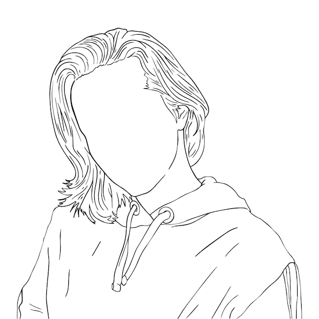 Elegant Line Art Portrait of a Stylish Individual | Jiffy Designs