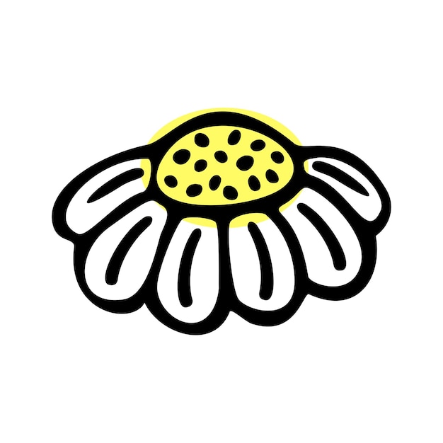 Vibrant Daisy Flower Illustration with Bold Polka Dots | Jiffy Designs