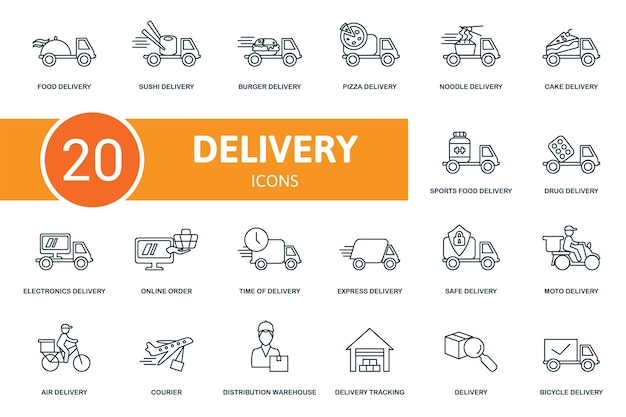 Diverse Collection of Delivery Service Icons for Marketing | Jiffy Designs