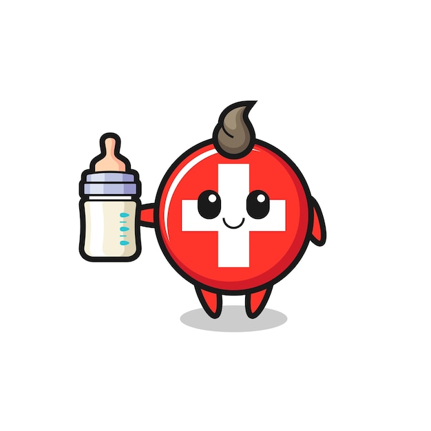 Adorable First Aid Symbol Holding Baby Bottle | Jiffy Designs