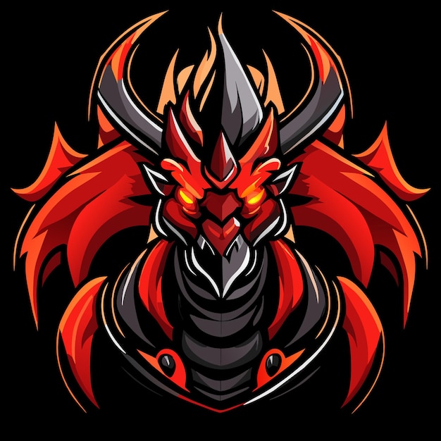 Fearsome Crimson Dragon Emblem | Jiffy Designs