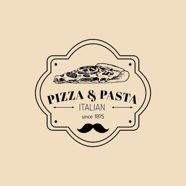 Delicious Italian Pizza and Pasta Emblem with Vintage Flair | Jiffy Designs