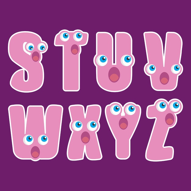 Whimsical Pink Lettering with Expressive Cartoon Eyes | Jiffy Designs