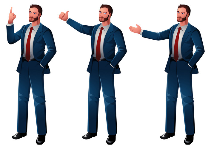Illustrations Showcasing Businessmen Confidently Engaging In Various ...