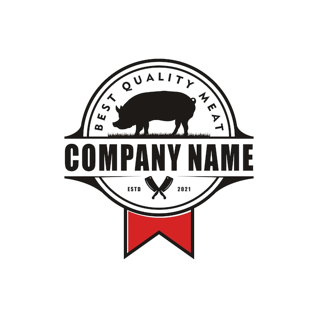 Rustic Pork Meat Company Logo with Vintage Flair | Jiffy Designs