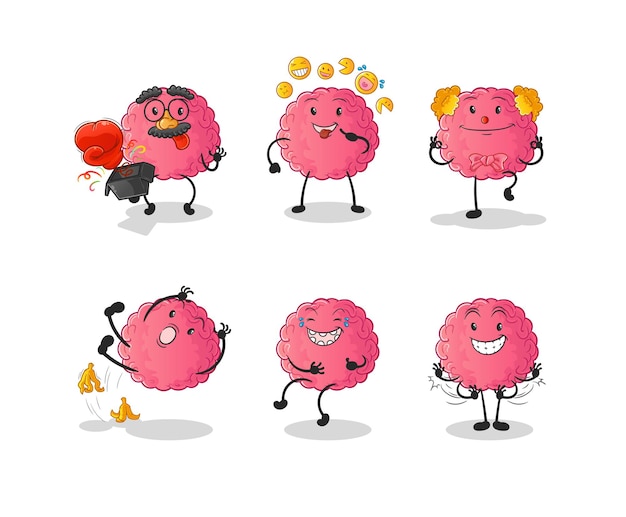 Charming and Colorful Brain Character Collection for Versatile Designs ...
