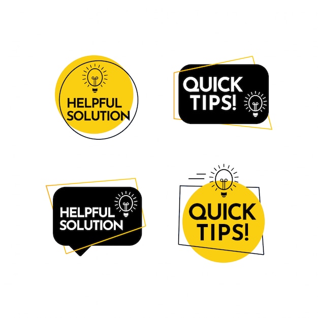 Vibrant Helpful Solution Hints and Quick Tips Illustrations | Jiffy Designs