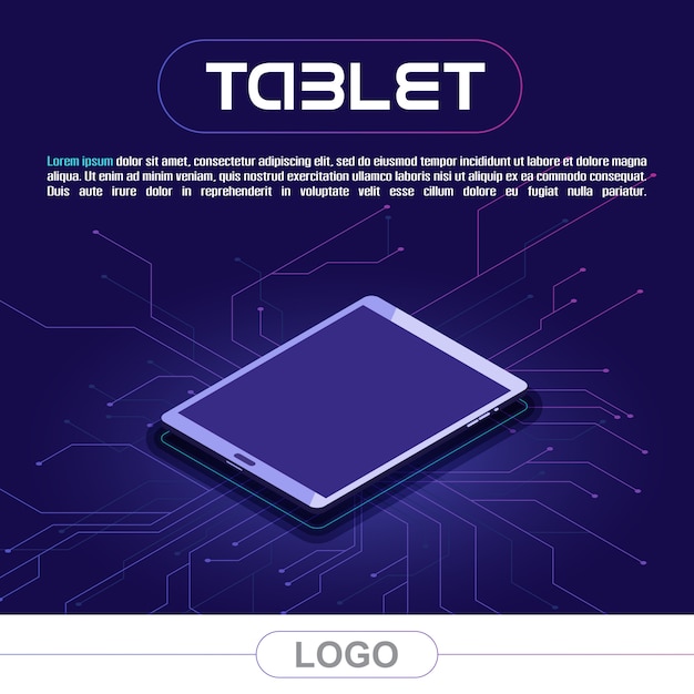 Futuristic Tablet Device with Vibrant Neon-Inspired Graphics | Jiffy ...