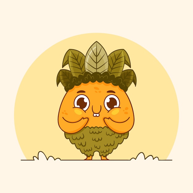 Cheerful Pineapple Creature with Vibrant Leaves | Jiffy Designs
