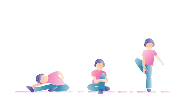 Colorful Figures in Relaxed Yoga Poses | Jiffy Designs