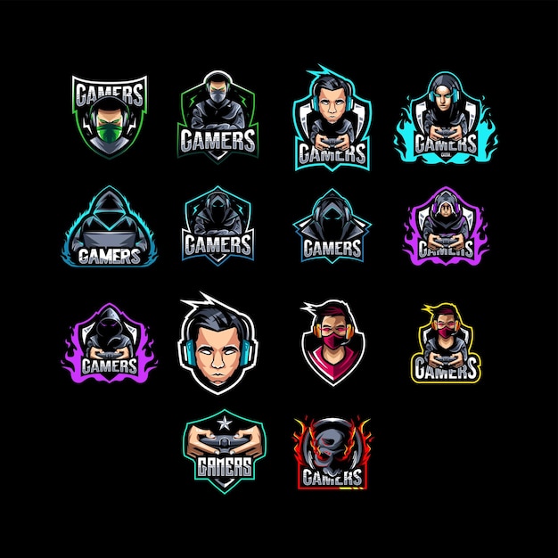 Vibrant Gamer Emblem Collection with Diverse Characters and Styles ...