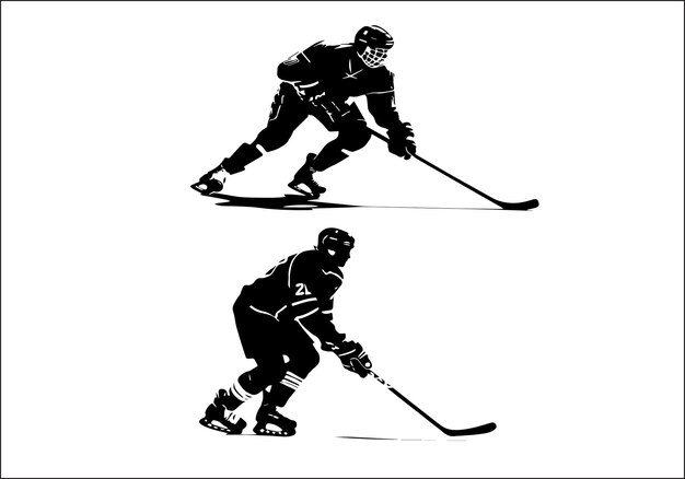 Powerful Hockey Players in Dynamic Action Poses | Jiffy Designs