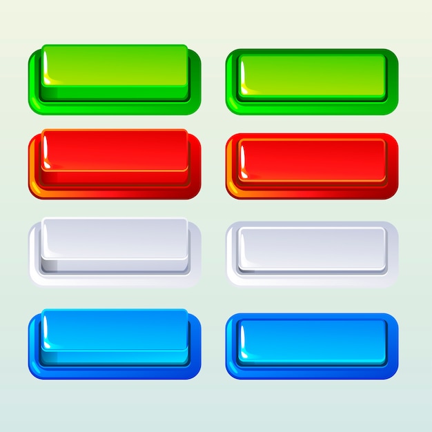 Vibrant Rectangular Buttons in Primary Colors | Jiffy Designs