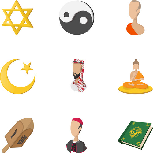 Faith Icons Set. Cartoon Illustration Of 9 Faith Vector Icons For Web ...