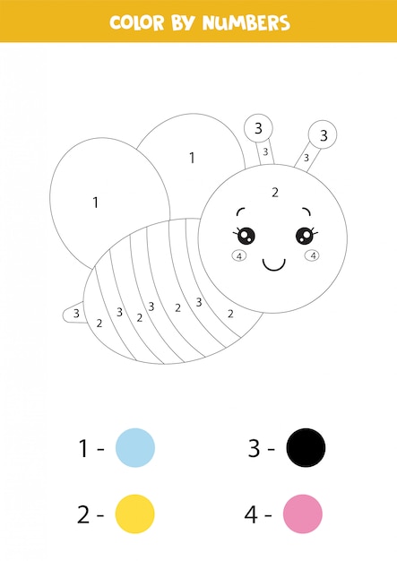 Smiling Caterpillar Color by Numbers Illustration for Kids | Jiffy Designs