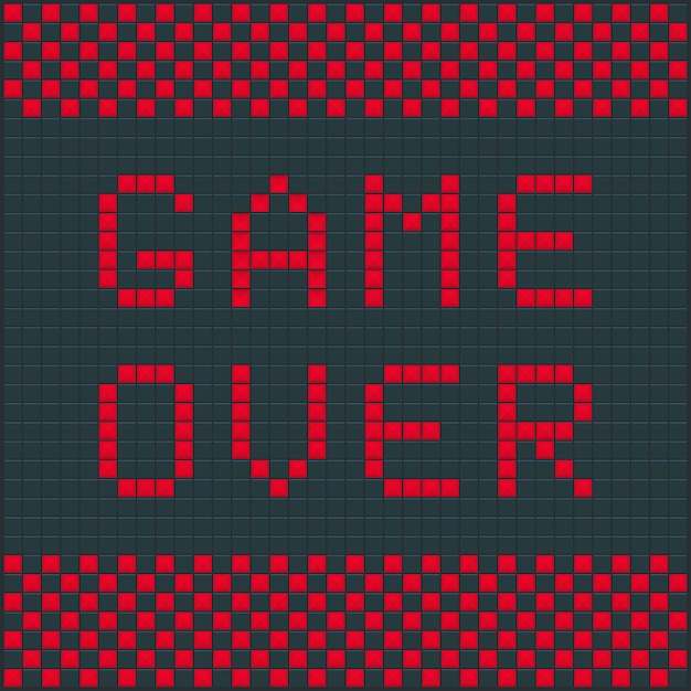 Retro Game Over Text in Checkered Pattern | Jiffy Designs