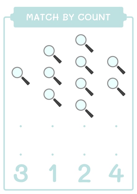 Magnifying Glasses Match by Count in Pastel Image | Jiffy Designs