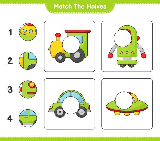Colorful Shapes and Vehicles Matching Game | Jiffy Designs