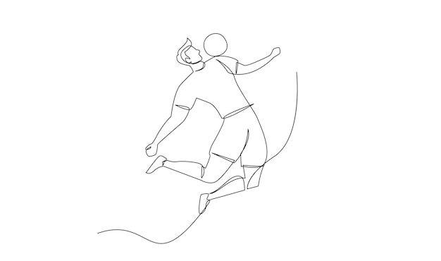 Whimsical Line Drawing of Leaping Figure | Jiffy Designs