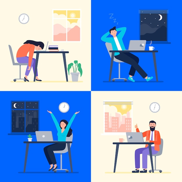 Productive Routines: Day and Night Workspaces Illustrated | Jiffy Designs
