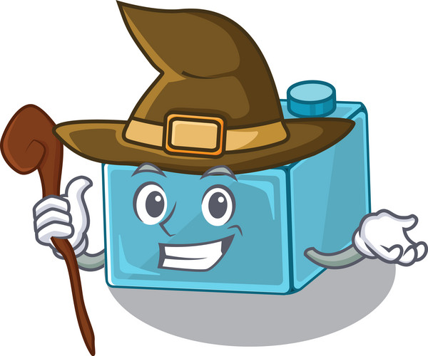 A Mascot Concept Of Lego Brick Toys Performed As A Witch. Vector ...