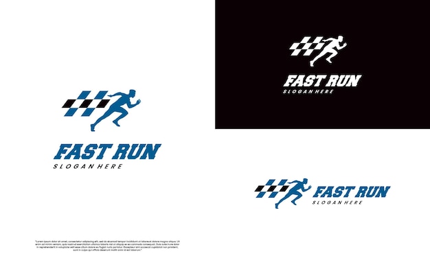 Energetic Running Emblem: Dynamic Fast Run Logo Design | Jiffy Designs