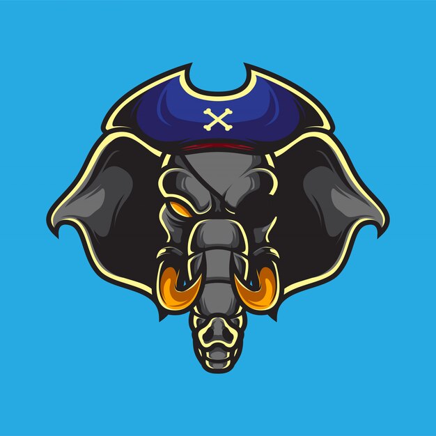 Fierce Pirate Elephant Mascot with Eyepatch and Crossed Swords | Jiffy ...